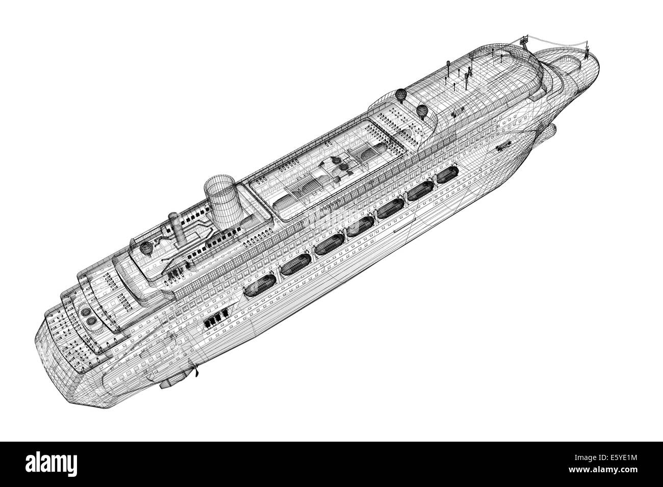 cruise liner, ship, body structure, wire model Stock Photo - Alamy