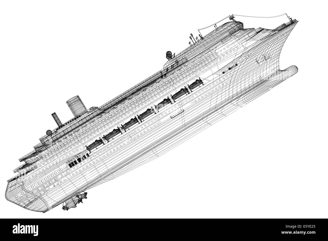 cruise liner, ship, body structure, wire model Stock Photo - Alamy