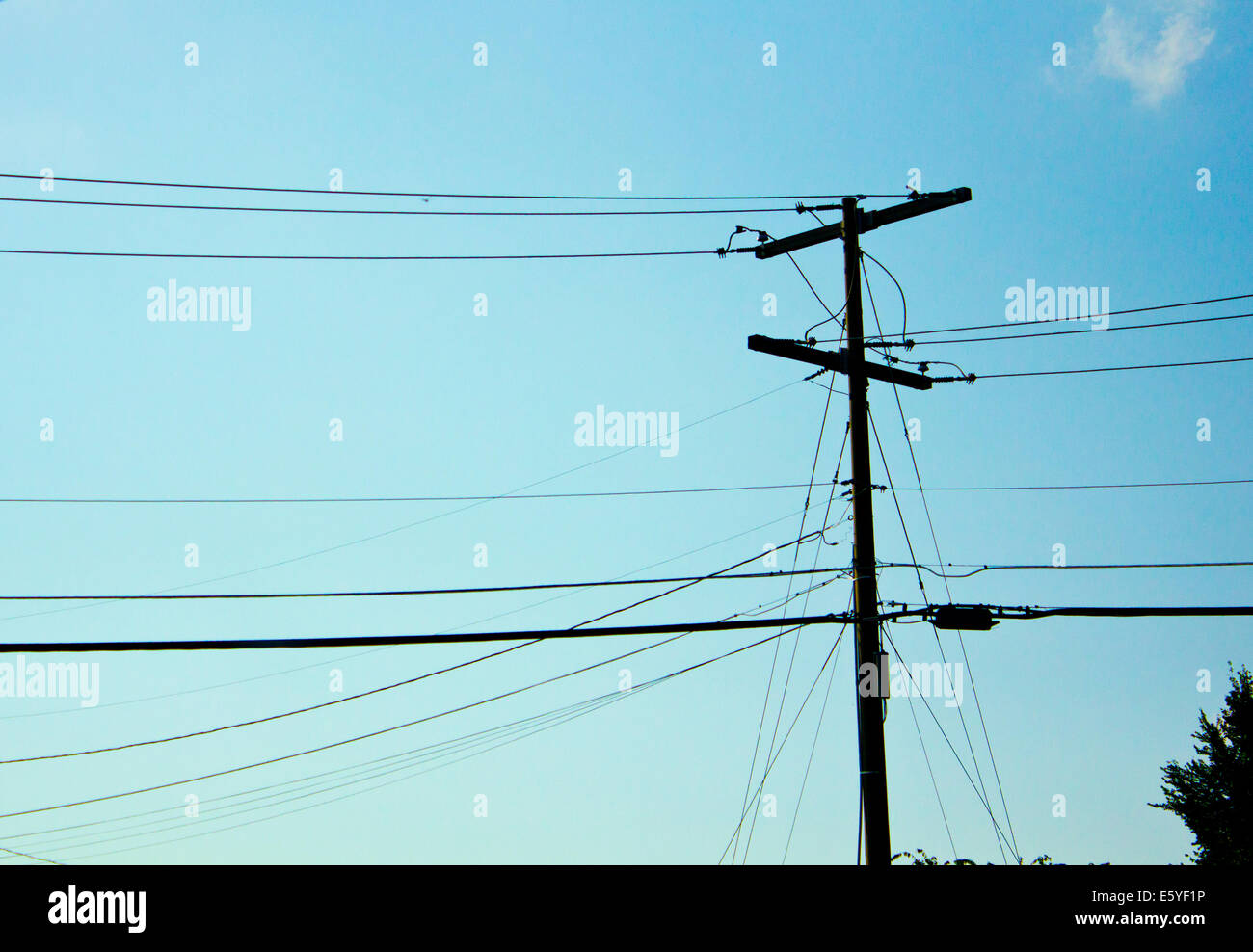 congested energy power lines Stock Photo - Alamy