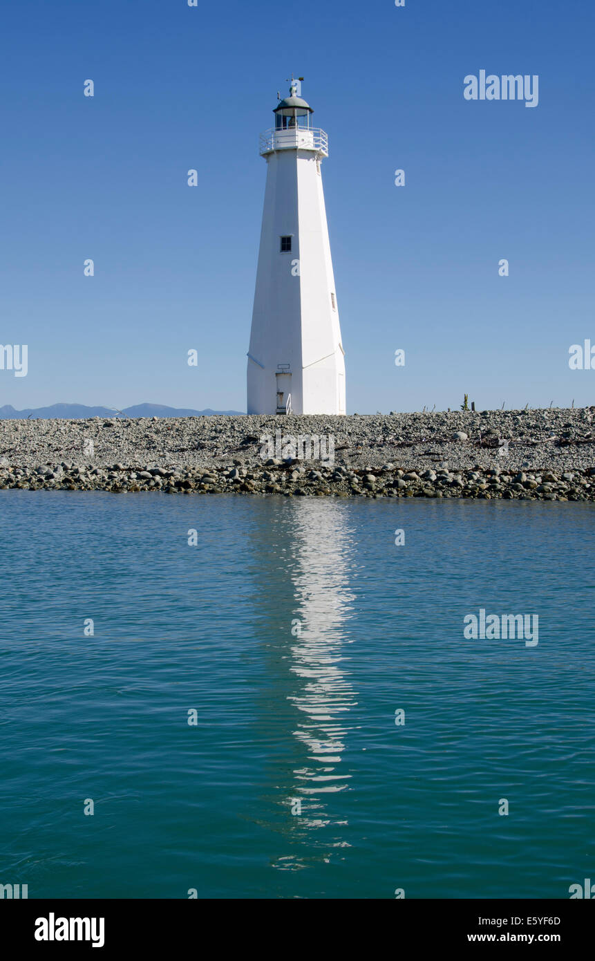 Lighthouse, Boulder Bank, Nelson, South Island, New Zealand Stock Photo ...