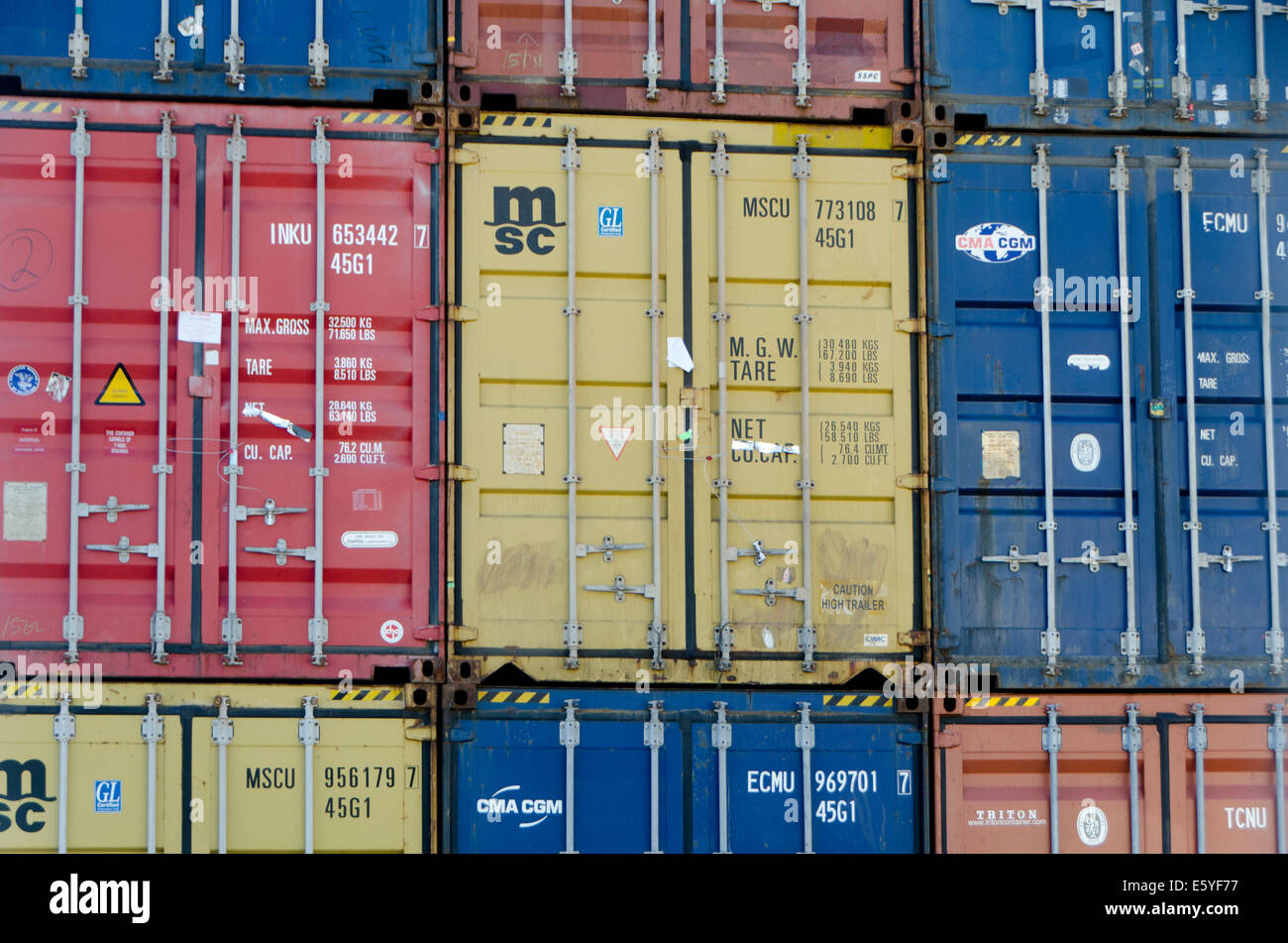 Containers, port of Nelson, South Island, New Zealand Stock Photo - Alamy