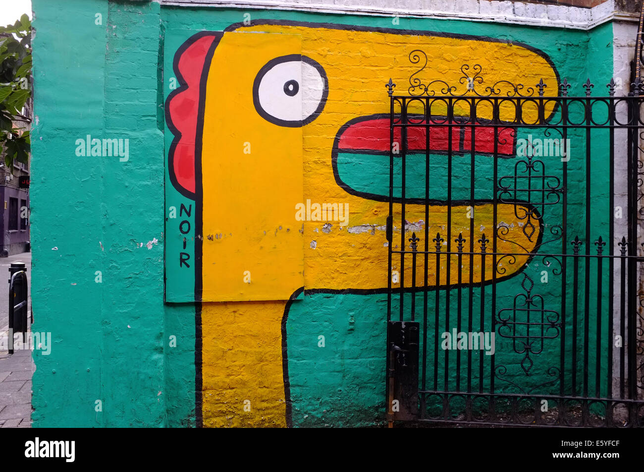 Graffiti on Wall and iron gate in Shoreditch, London Stock Photo - Alamy