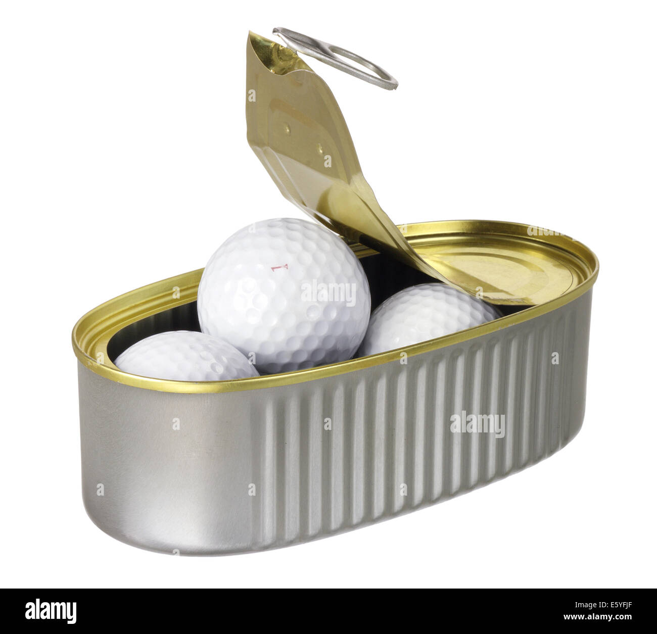 Golf Balls in Tin Can Stock Photo - Alamy