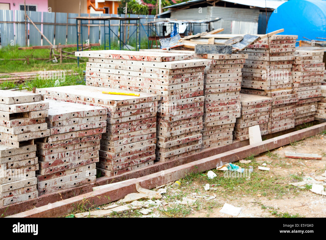 Pathway of scaffold at building area Stock Photo - Alamy