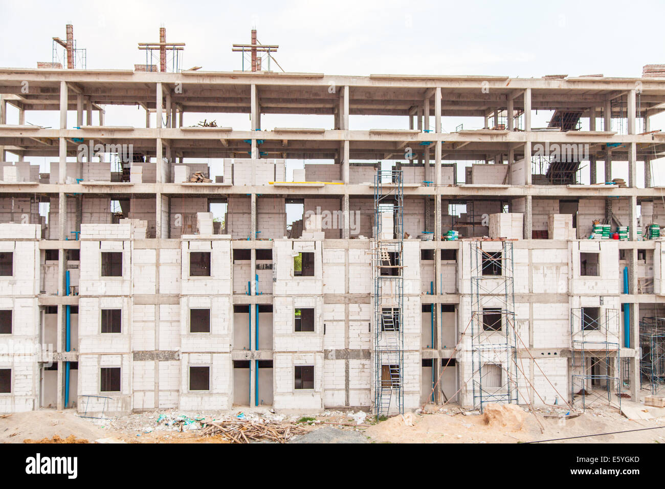 Front view of building construction it take a picture at in front of ...