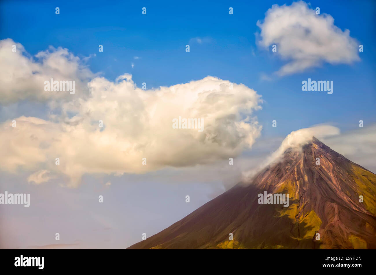 The perfect cone of Mayon Volcano, South of Luzon, Philippines Stock ...