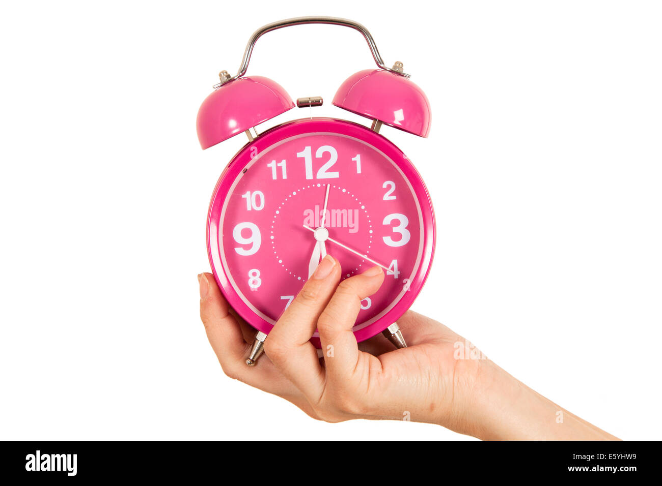 Showing Clock in hand Stock Photo - Alamy