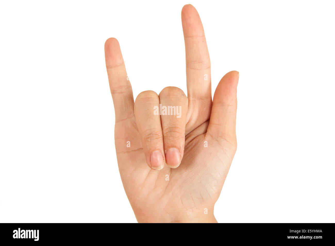 Human hand show love sign Stock Photo - Alamy