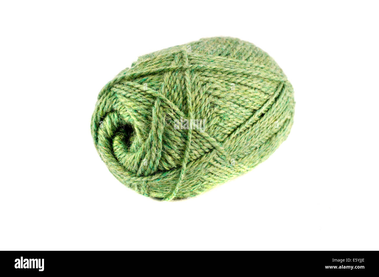Green wool thread ball isolated on white background Stock Photo - Alamy
