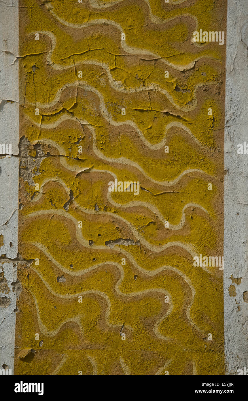 aged abstract yellow ornamental wall background and texture Stock Photo ...