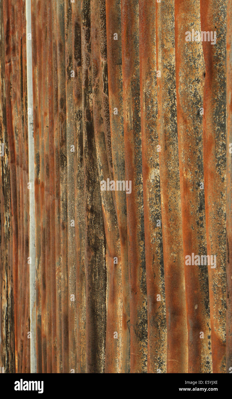 Rusty corrugated metal fence Stock Photo - Alamy
