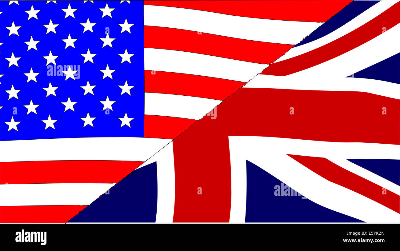 English American Flag Together