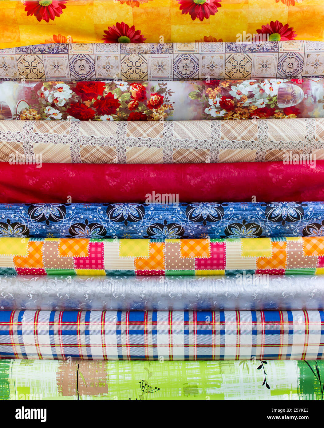 Stacked striped fabrics hi-res stock photography and images - Alamy