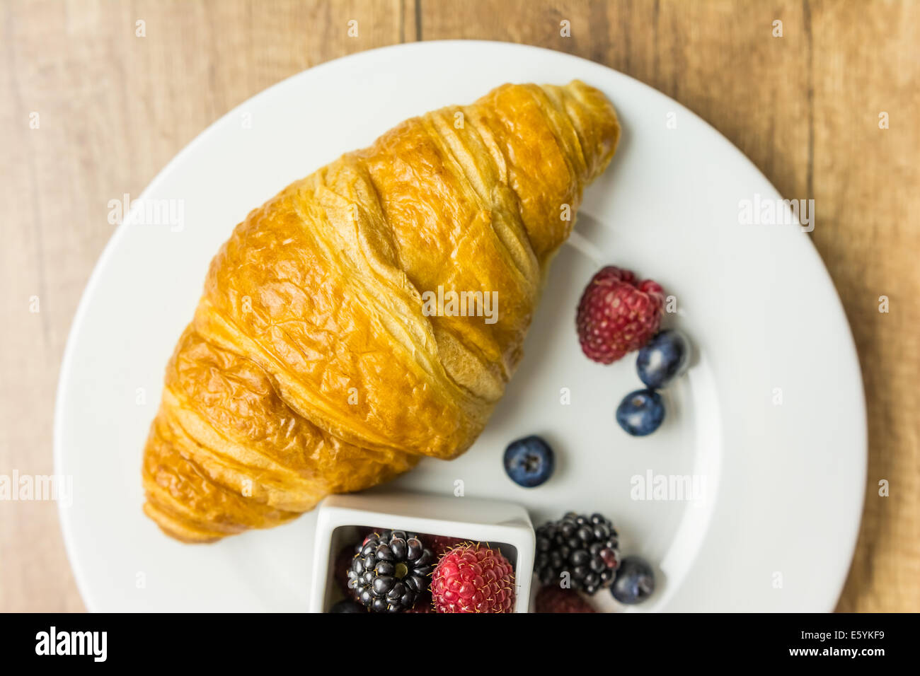 Croissant And Fresh Fruits Breakfast Stock Photo - Alamy