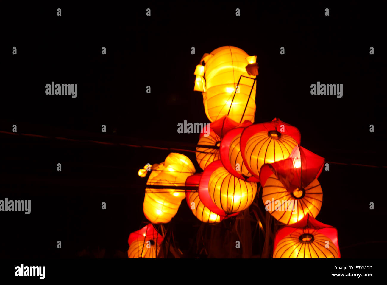 Lamps at night Stock Photo - Alamy