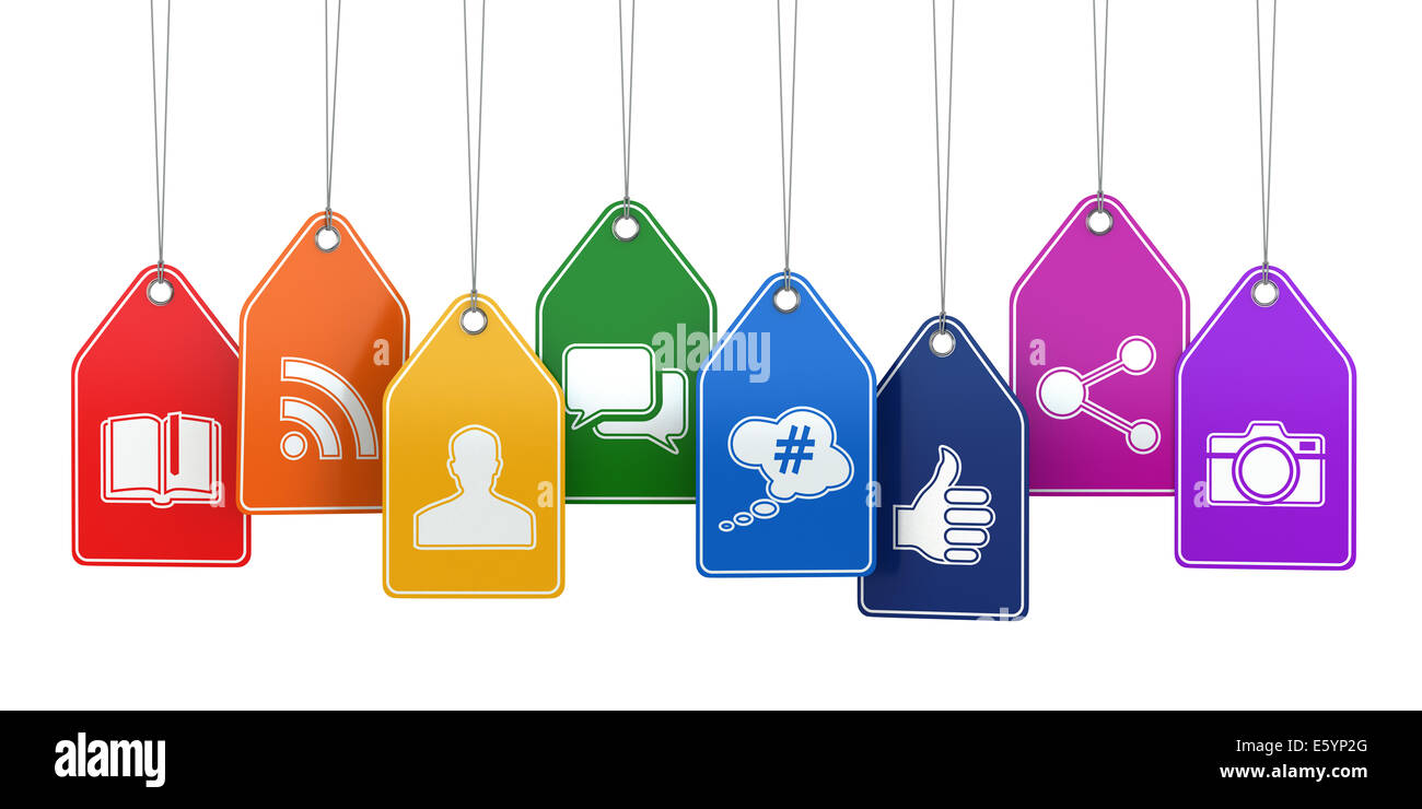 Social labels hi-res stock photography and images - Alamy