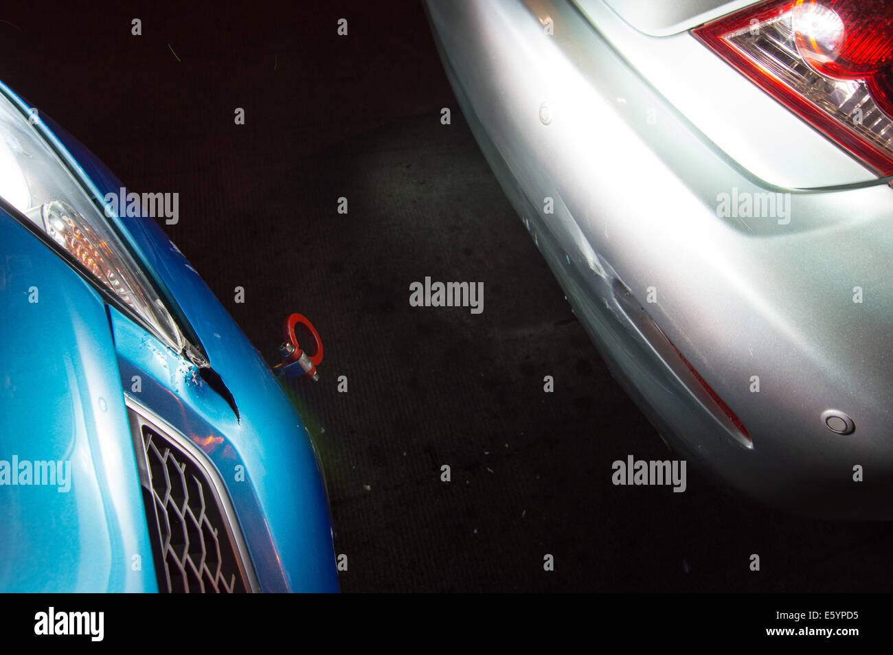 Two cars in accident Stock Photo - Alamy