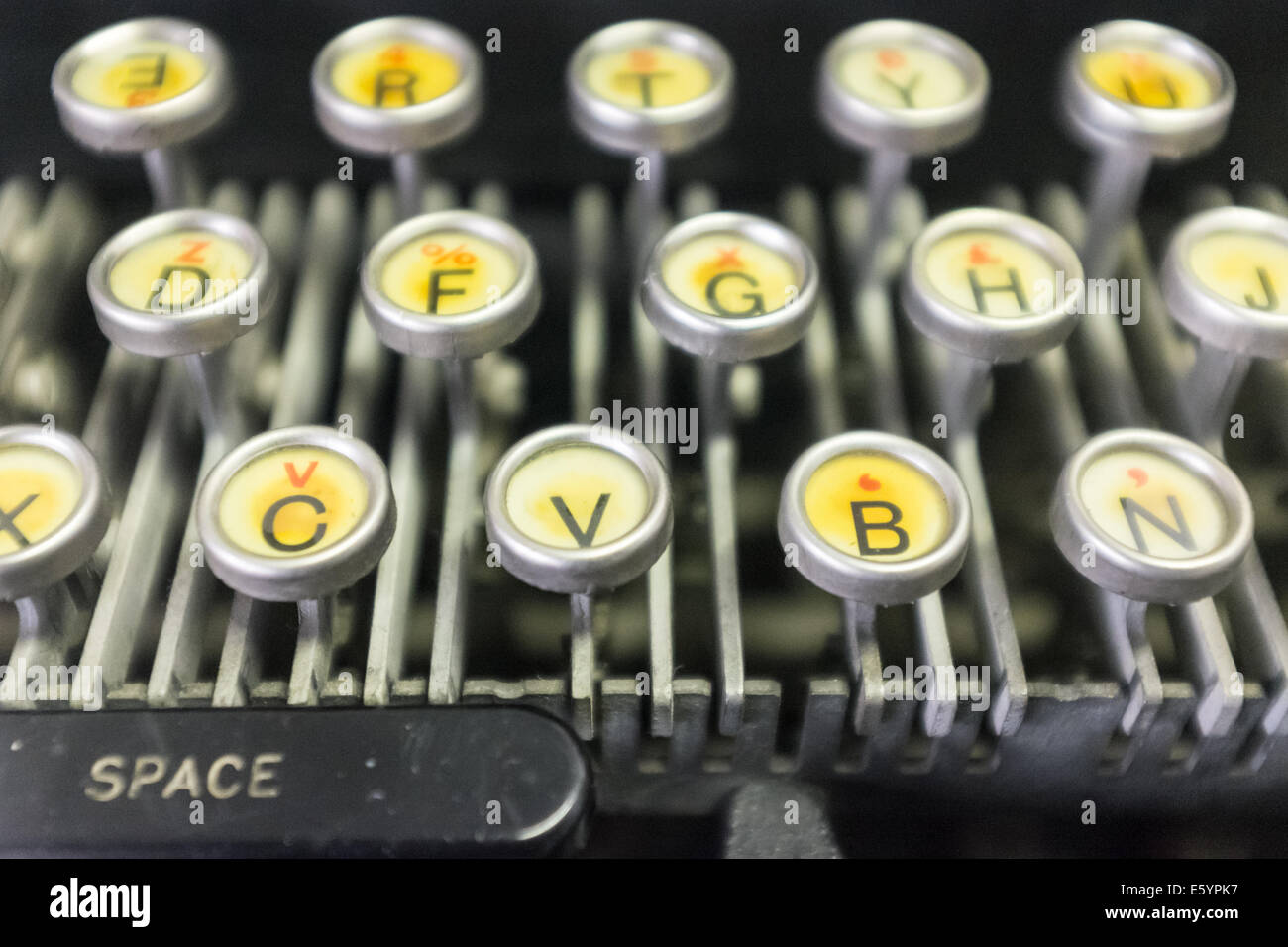 Close-up of old fashioned typewriter keys Stock Photo - Alamy