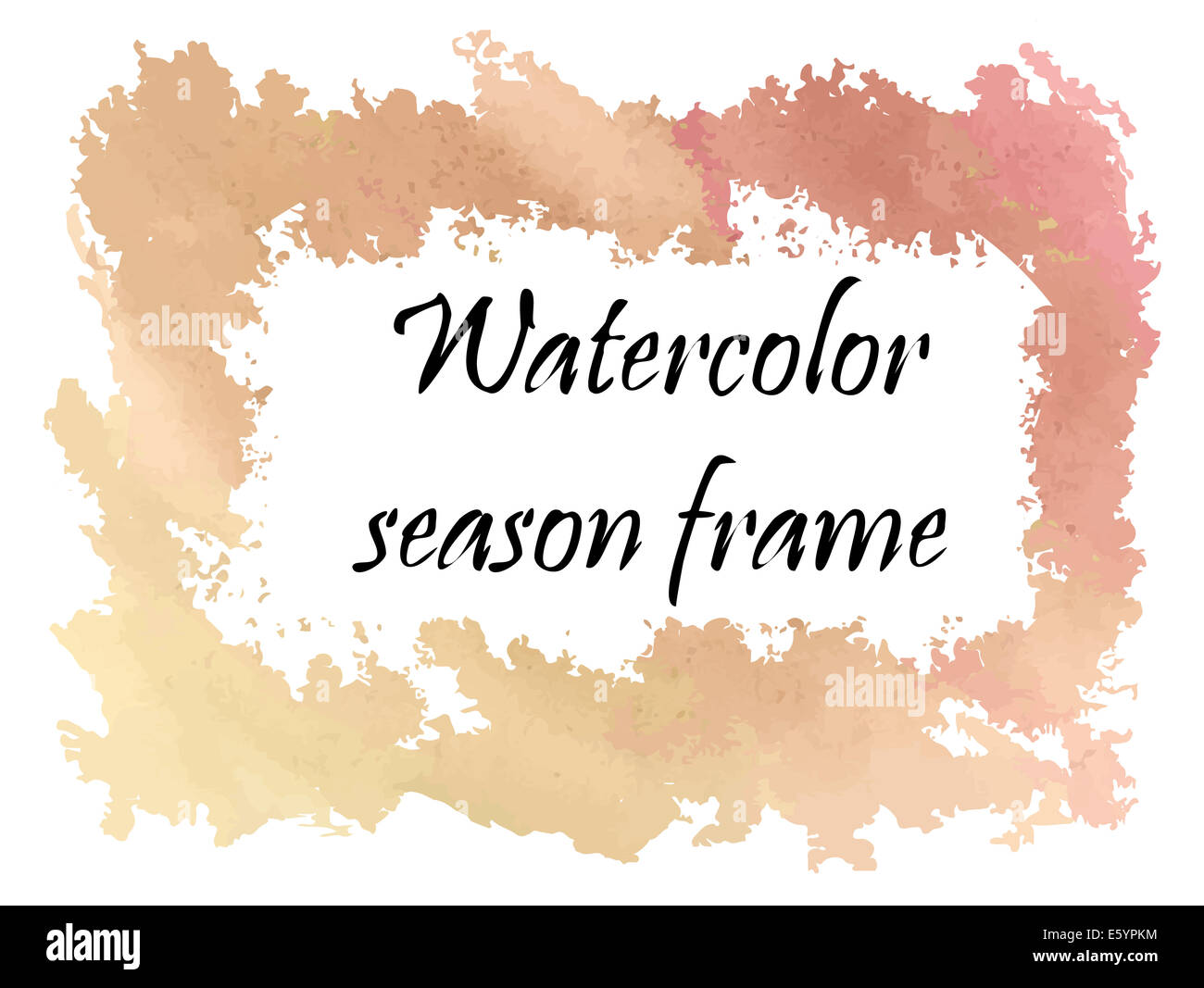 Watercolor autumn season frame background. Design made in vector Stock ...