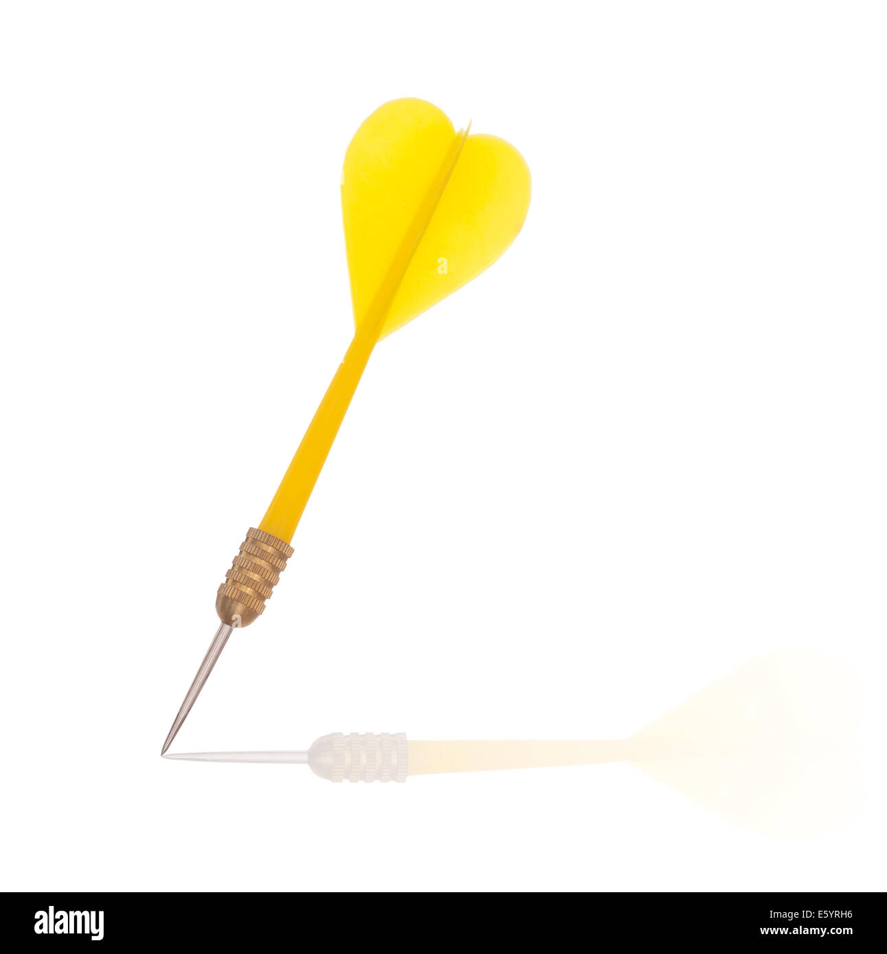 Bright yellow dart with reflection Stock Photo - Alamy