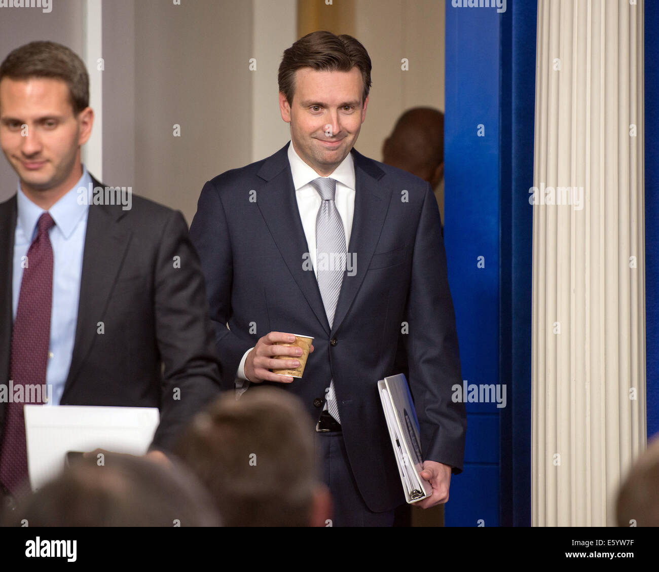 White House Press Secretary Josh Earnest enters the Brady Press ...