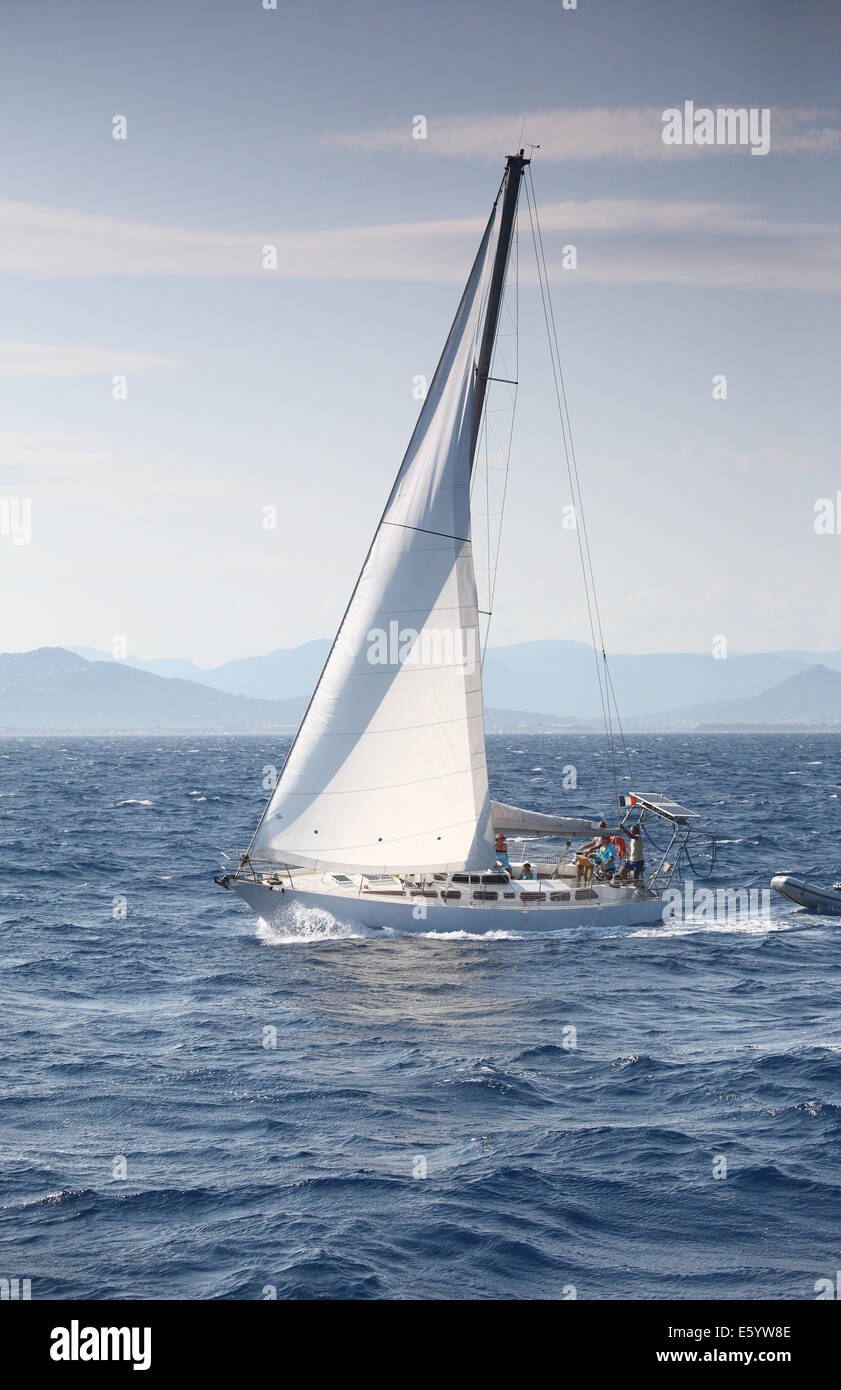 sailing off porquerolles, Hyeres Stock Photo - Alamy
