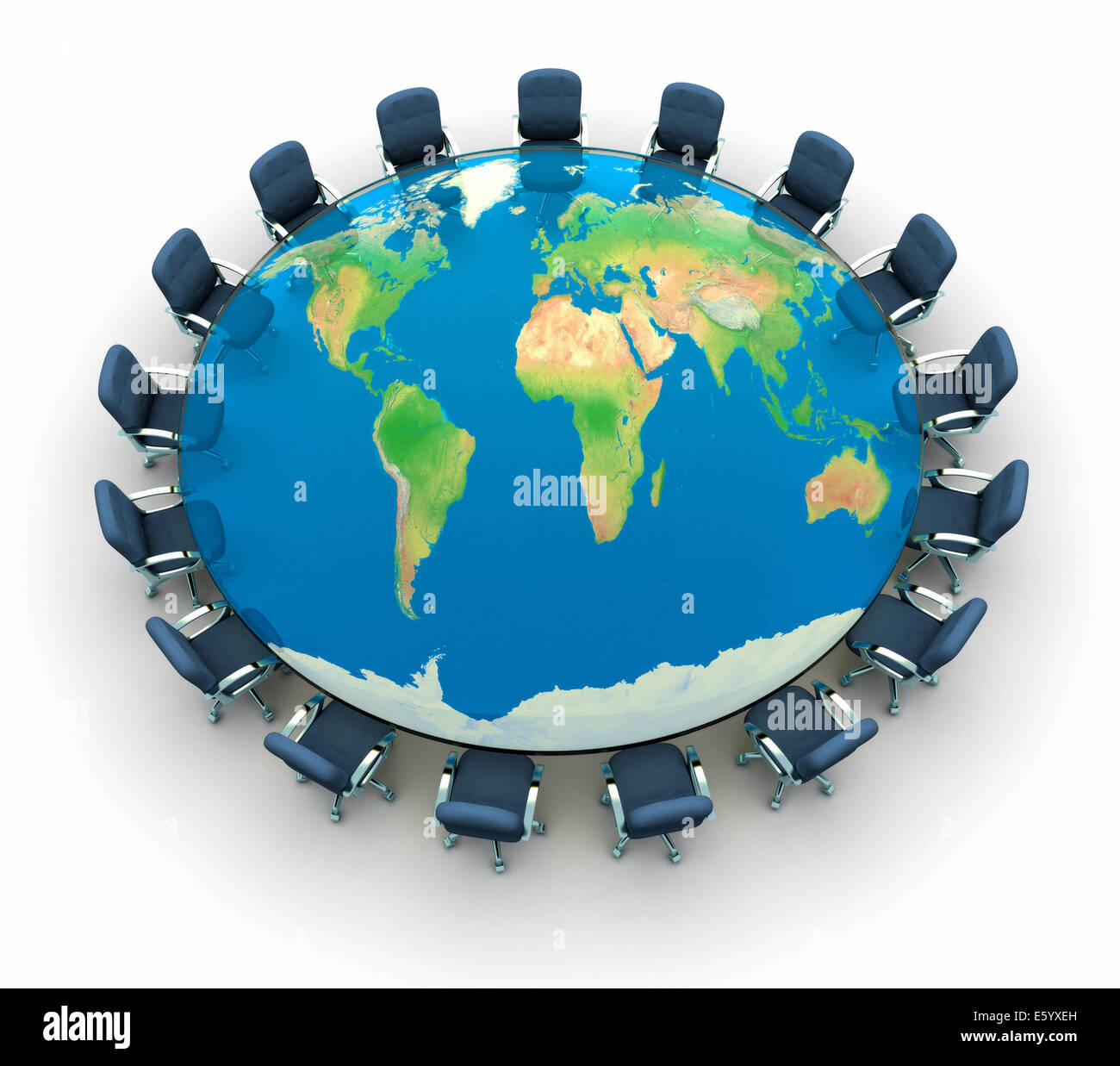 Round meeting table world map hi-res stock photography and images - Alamy