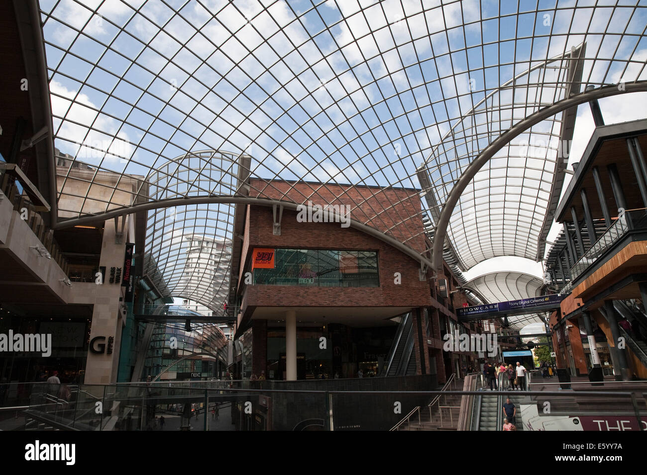 Blue skies, before the anticipated Bertha, above Cabot Circus shopping ...