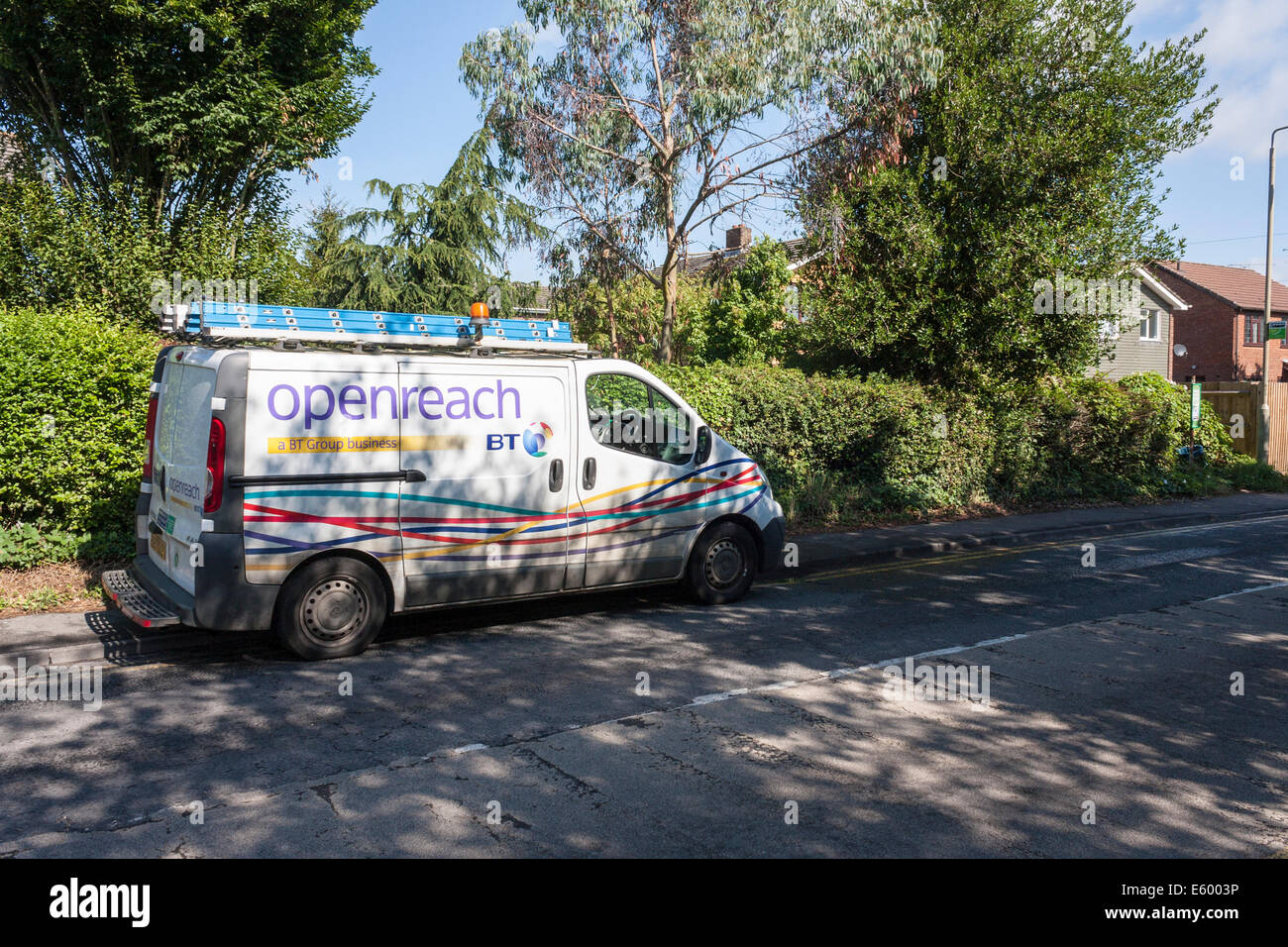 BT Openreach van on roadside Stock Photo - Alamy