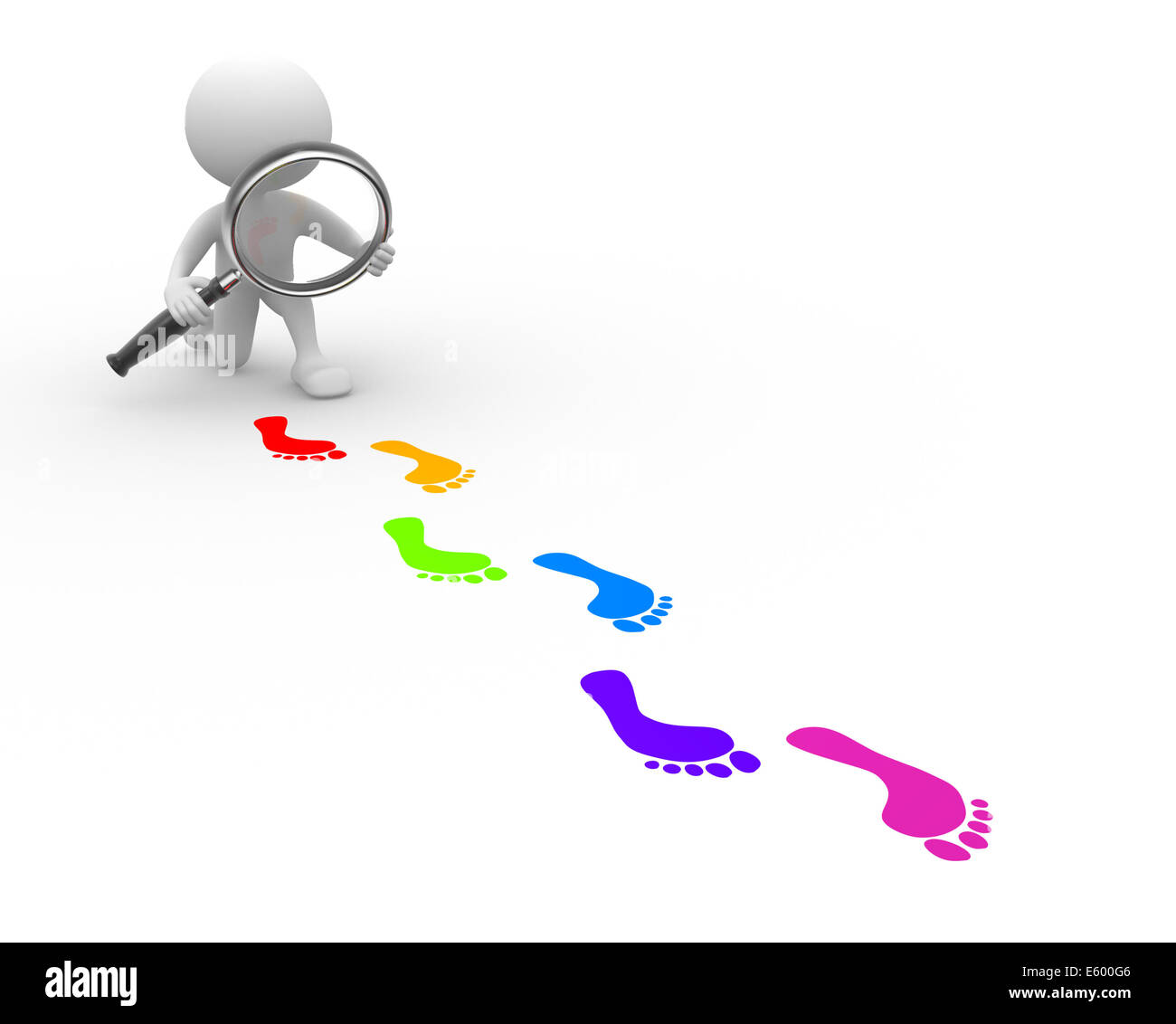 3d man human magnifying glass Cut Out Stock Images & Pictures - Alamy