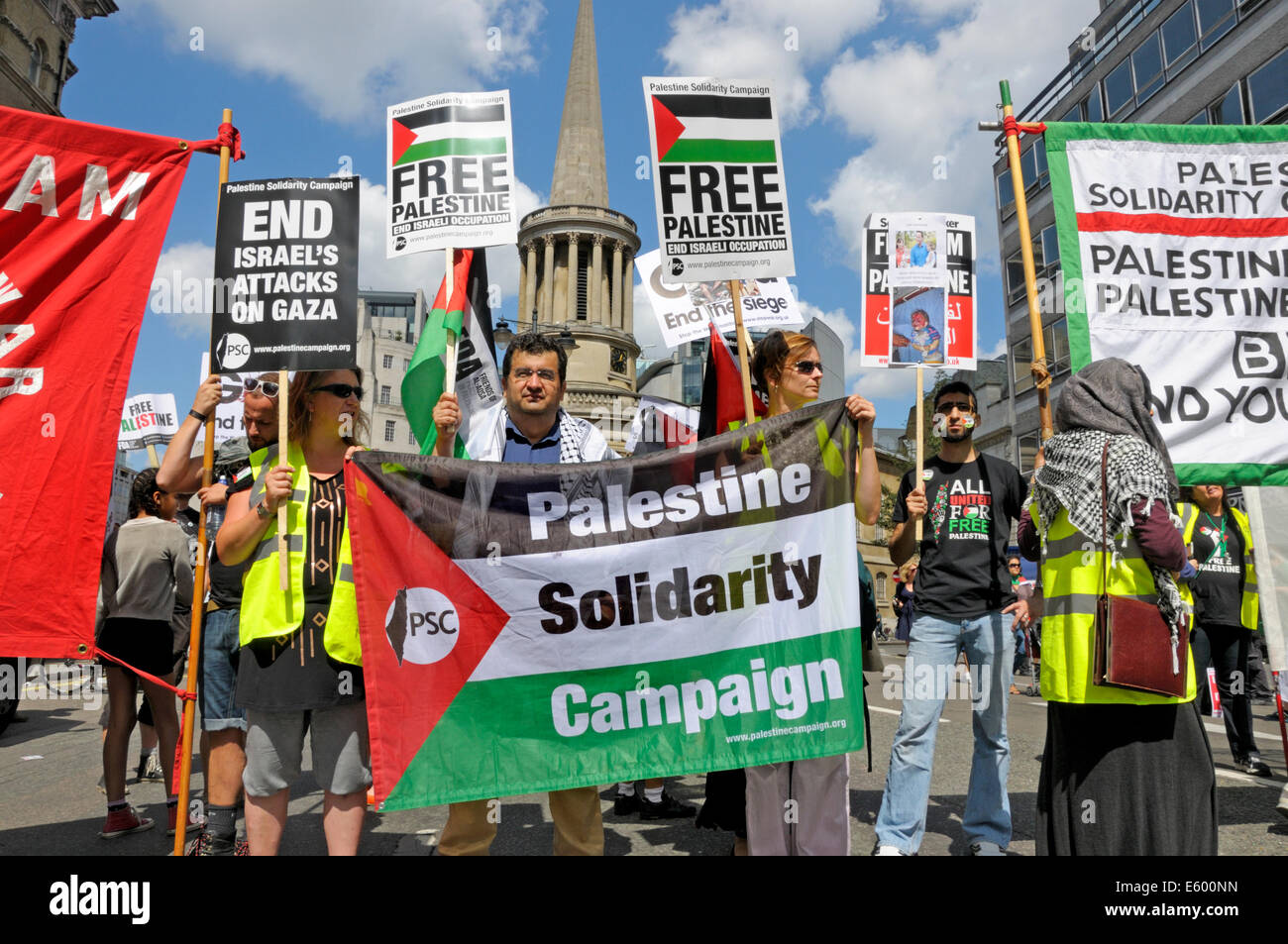 London, UK. 9th August, 2014. Tens of thousands march from BBC ...