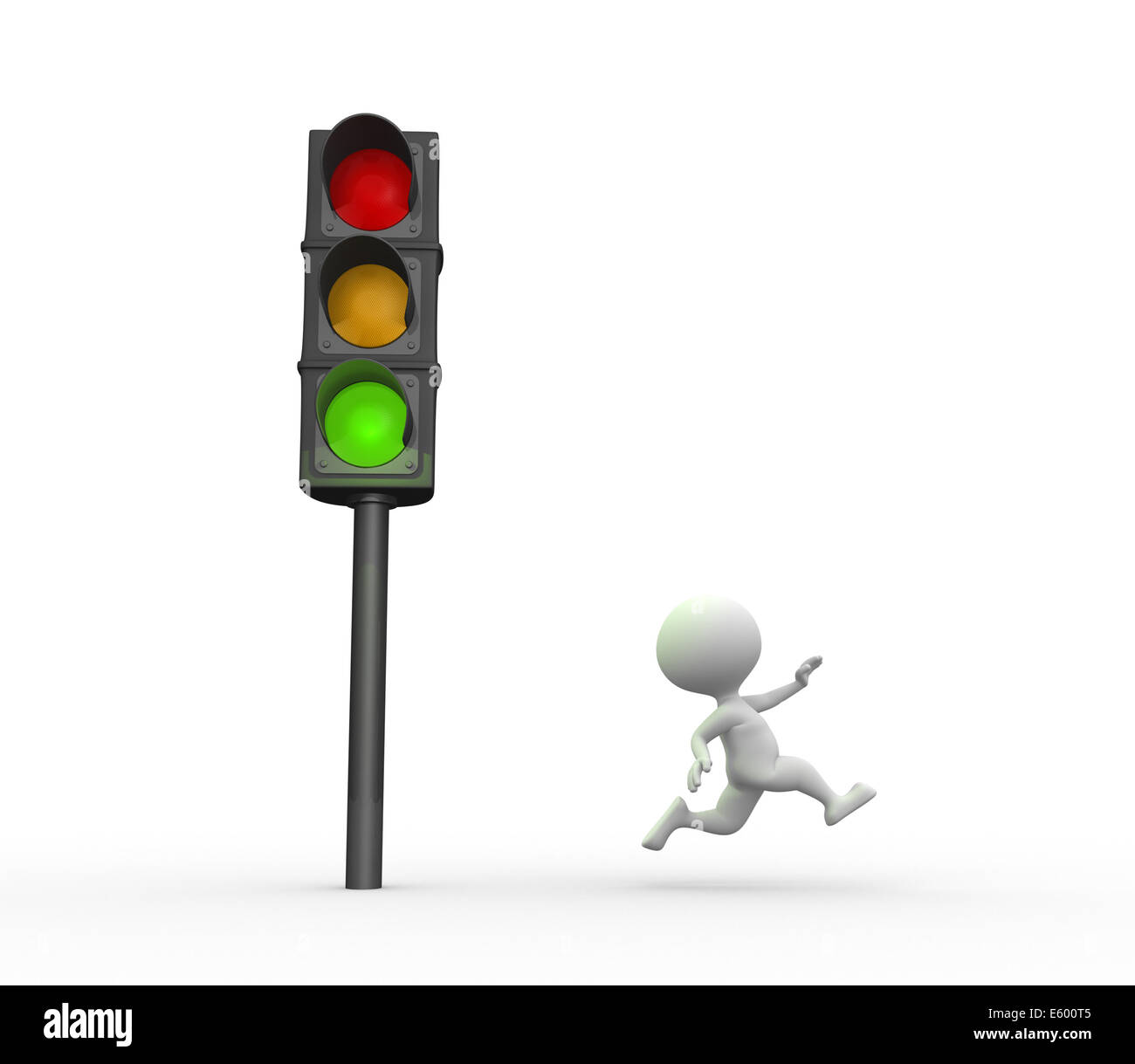 3d people - man, person and a semaphore Stock Photo - Alamy