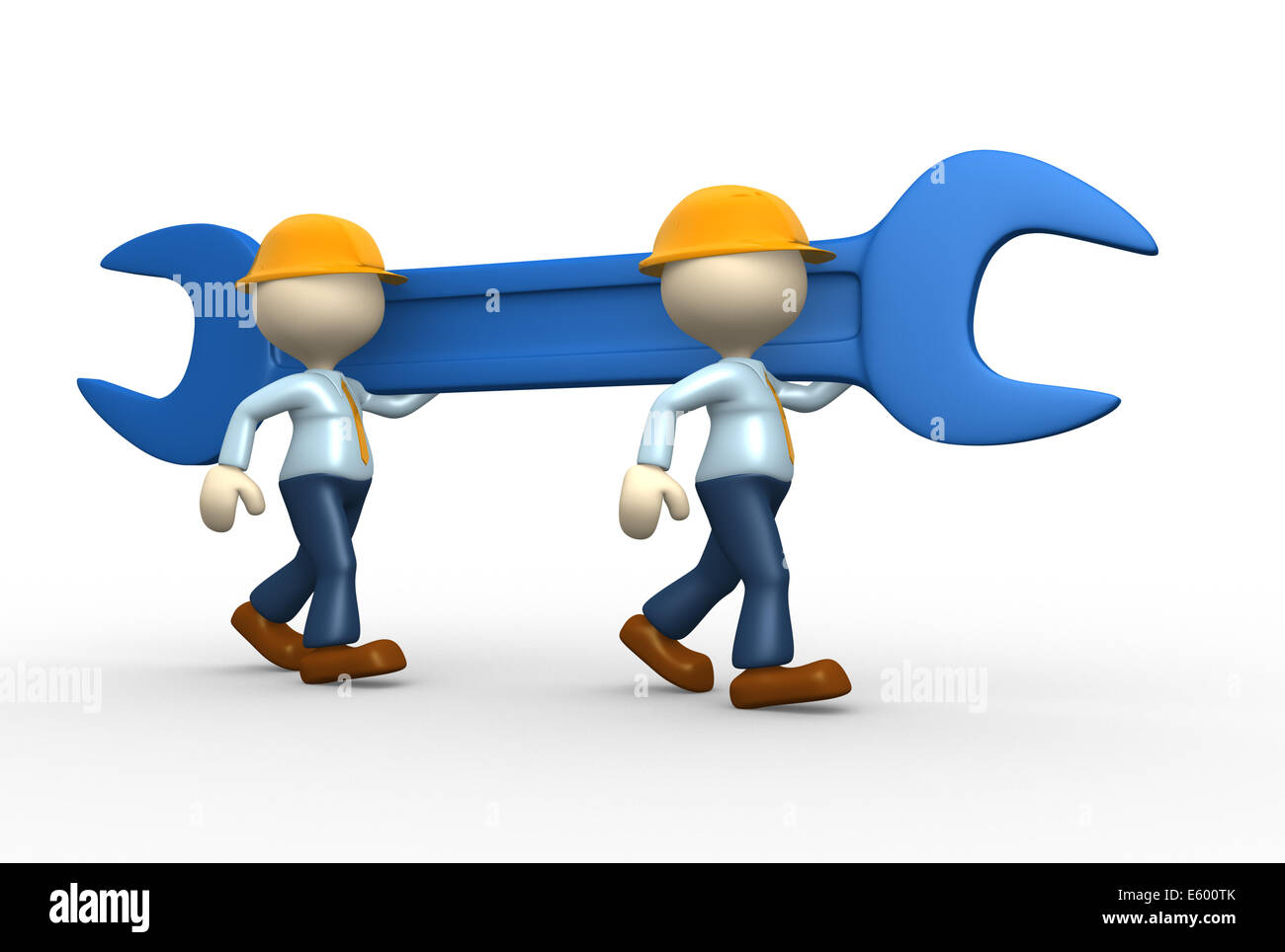 3d person with a spanner Cut Out Stock Images & Pictures - Alamy