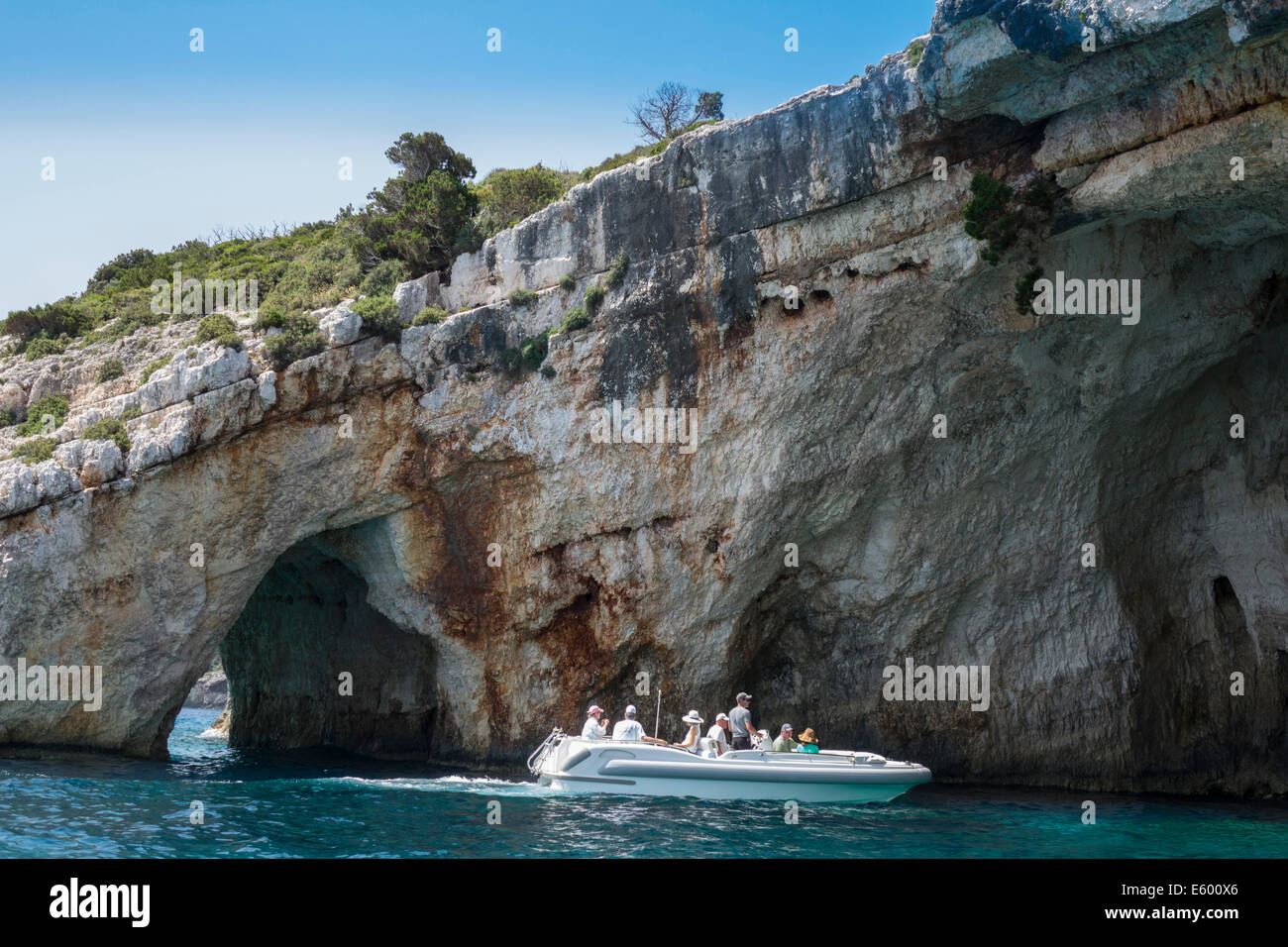 Zante, Greece - Blue Caves. Main boat trip attraction, north tip of ...