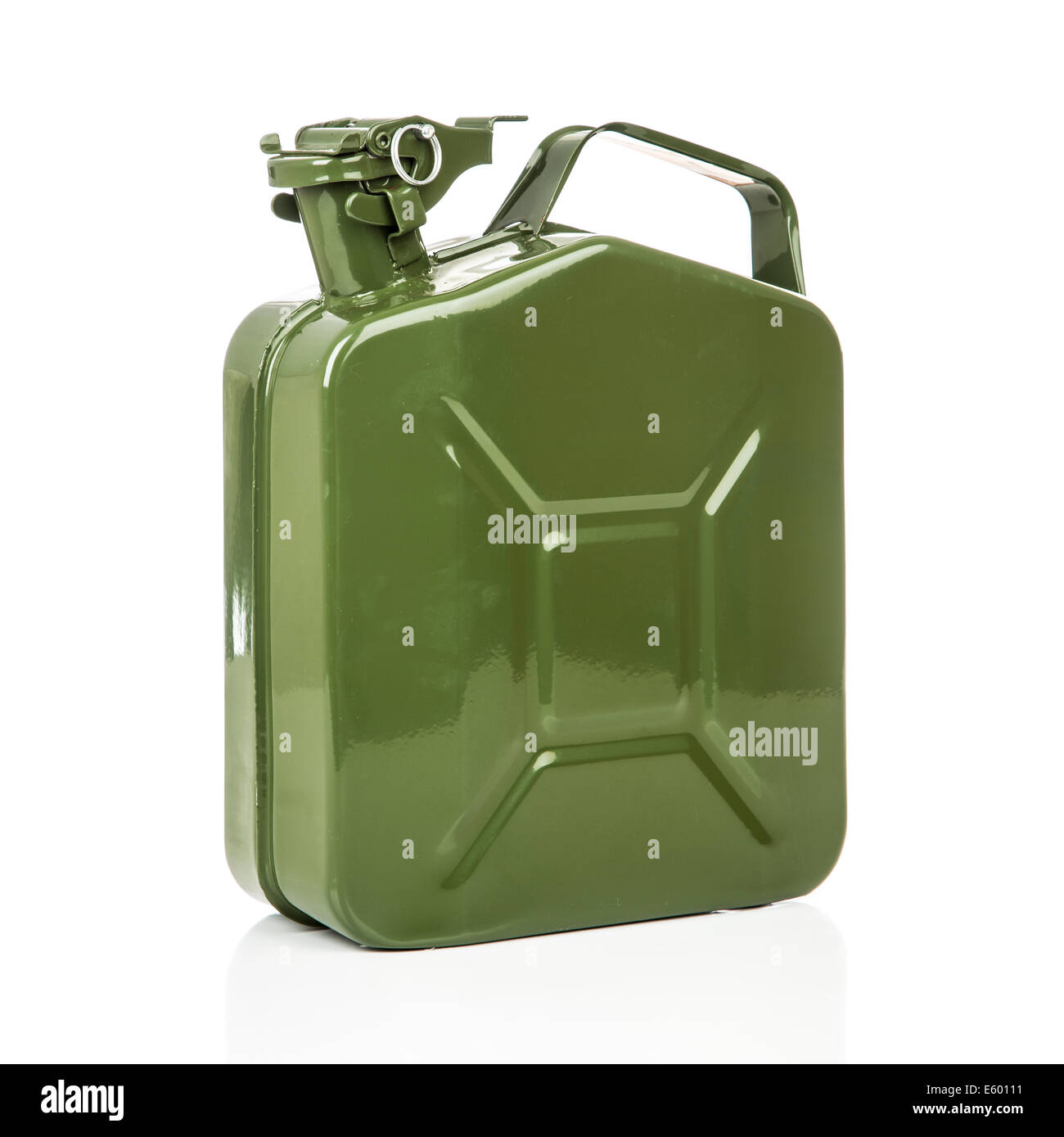 Green jerrycan isolated on white background Stock Photo - Alamy