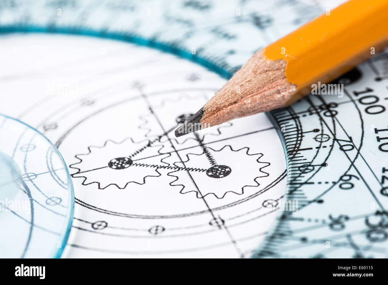 Drawing detail and pencil close-up Stock Photo - Alamy