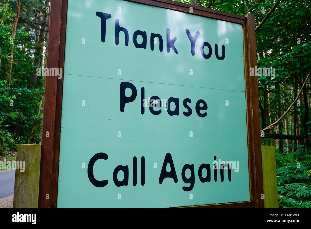 Thank please call again sign hi-res stock photography and images - Alamy