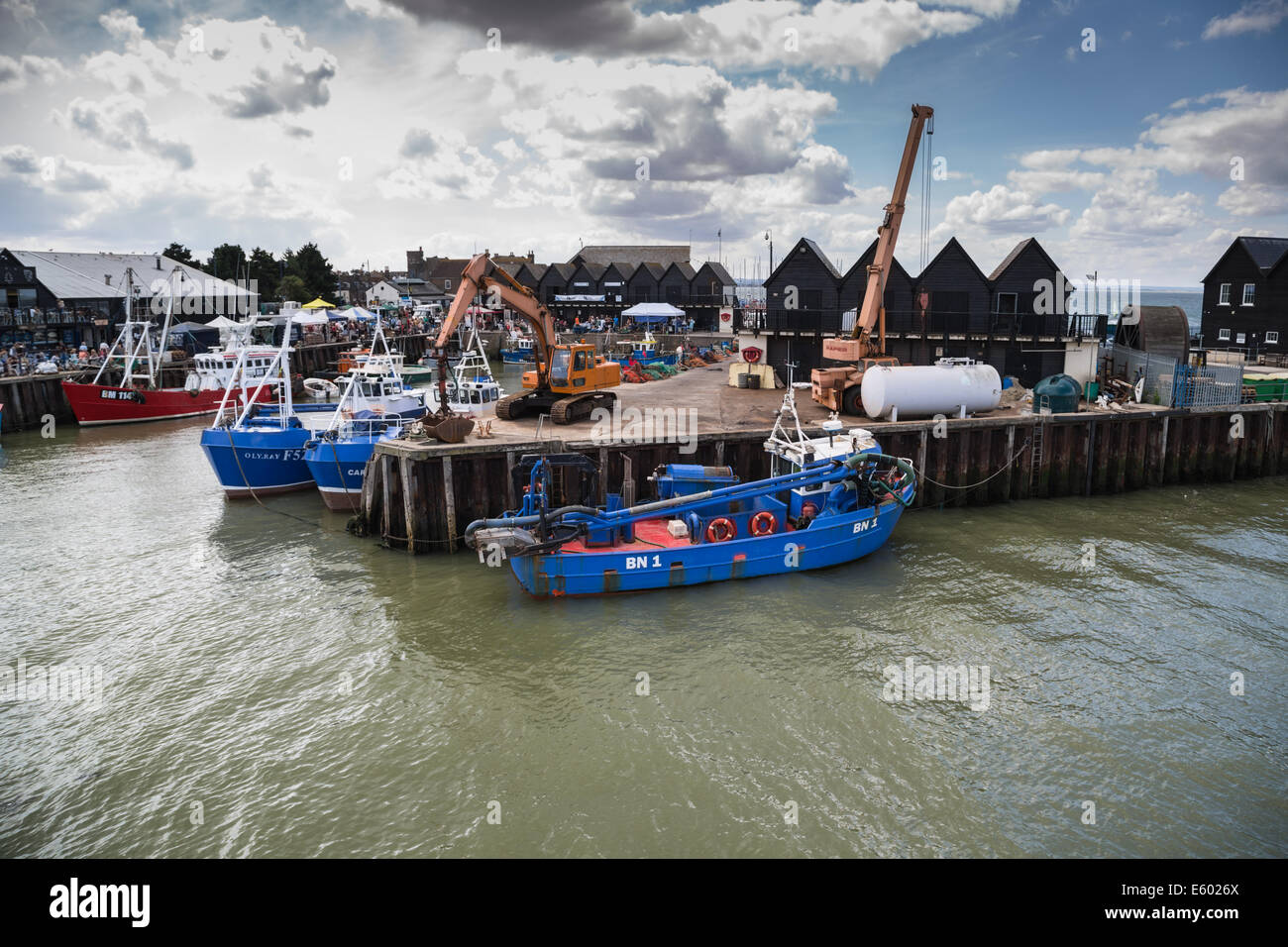 Whitstable, Kent, 9th August 2014 - Boats of all sizes fill the harbor ...