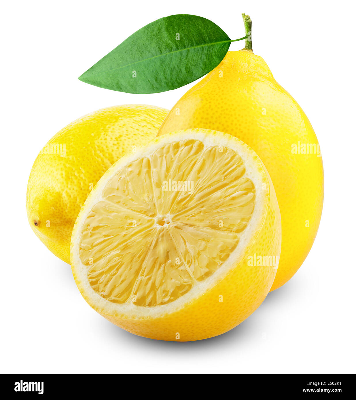 Fresh lemon on white background. Clipping Path Stock Photo - Alamy