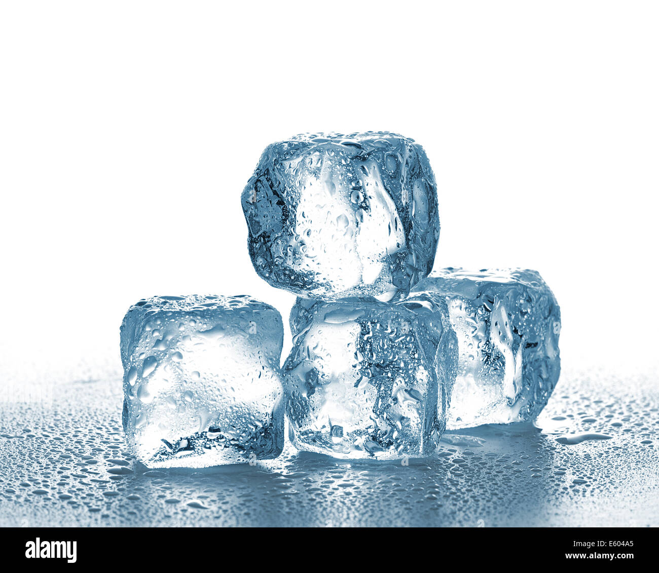 ice cubes on white background Stock Photo - Alamy