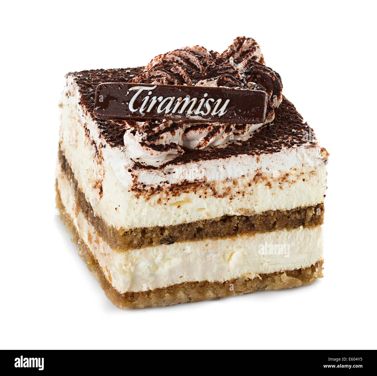 tiramisu cake isolated on white background Stock Photo - Alamy
