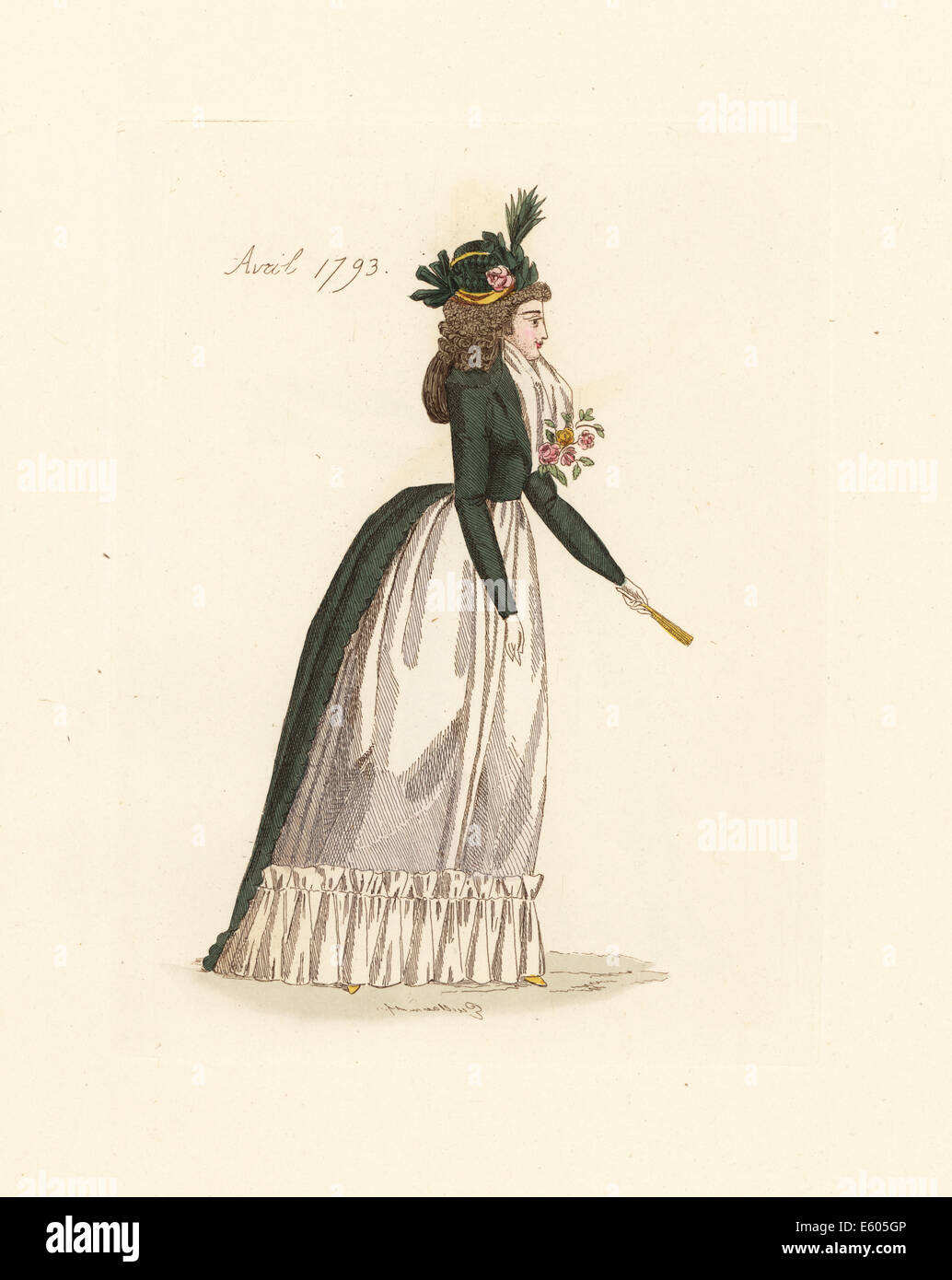 French woman wearing the fashion of April 1793 Stock Photo - Alamy