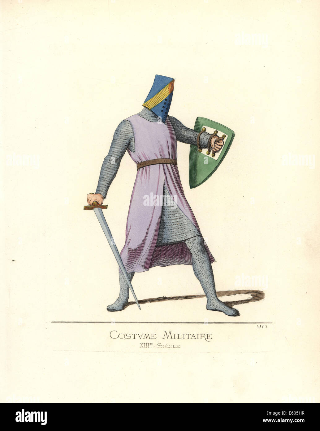Military costume, 13th century Stock Photo - Alamy