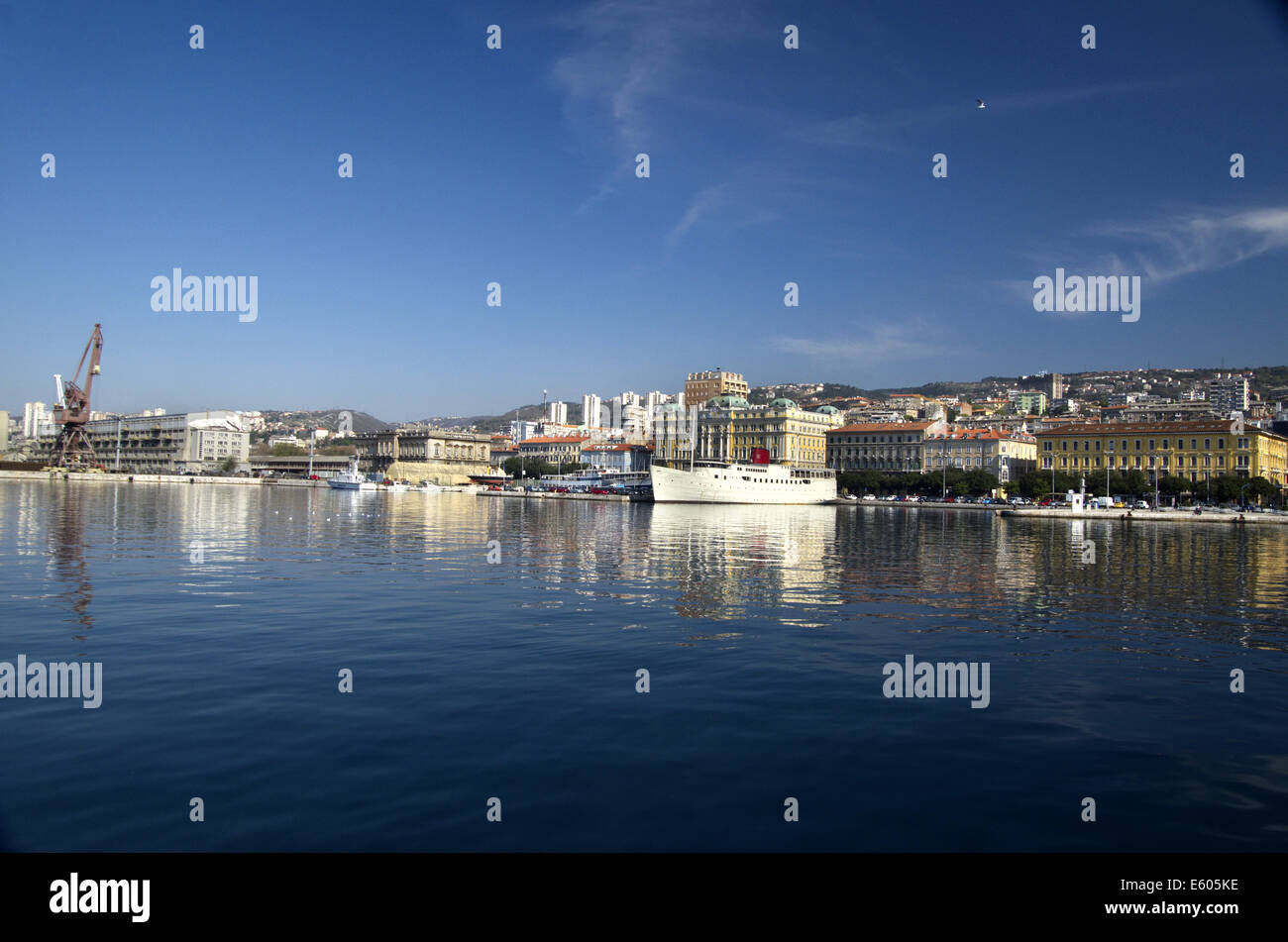 Panoramic View at Rijeka Port and the Ship Botel Marina Stock Photo - Alamy