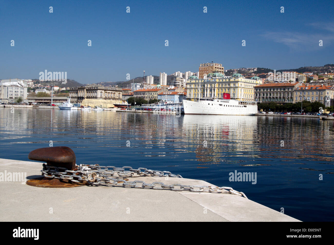 Panoramic View at Rijeka Port and the Ship Botel Marina Stock Photo - Alamy