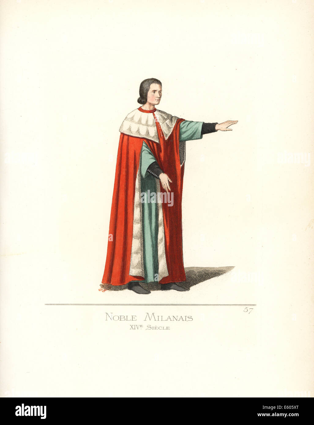 Nobleman of Milan, 14th century Stock Photo - Alamy