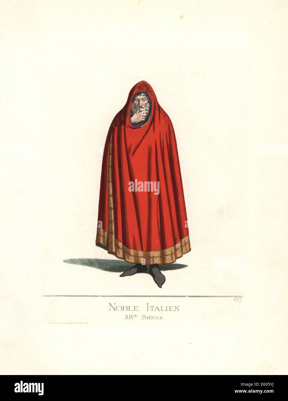 Italian nobleman in cape with ermine border, 14th century Stock Photo ...