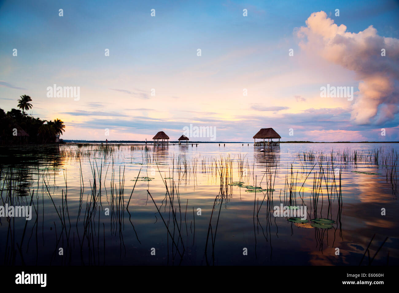 Beautiful sunset on the lagoon Stock Photo - Alamy