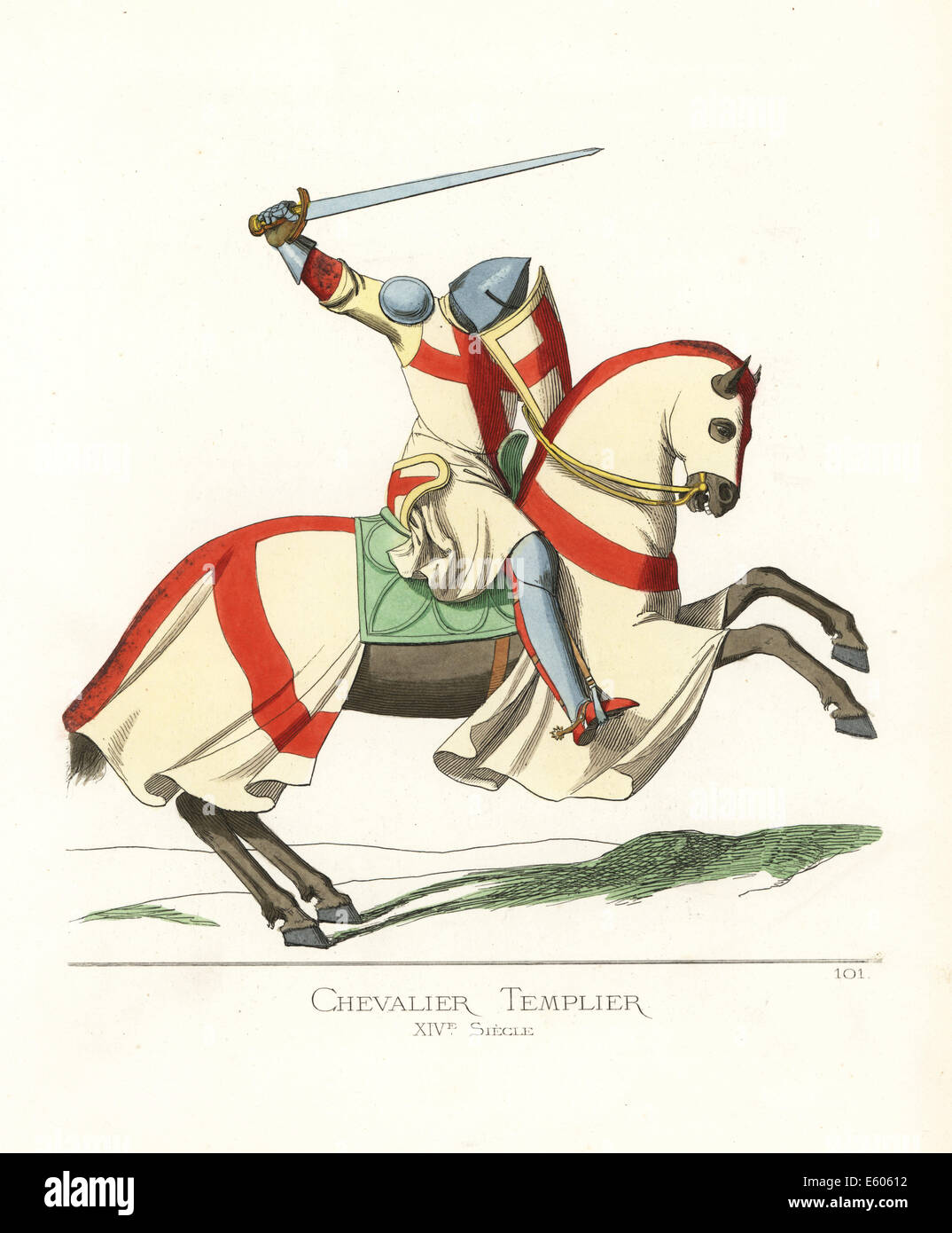 Knight templar on horse Cut Out Stock Images & Pictures - Alamy