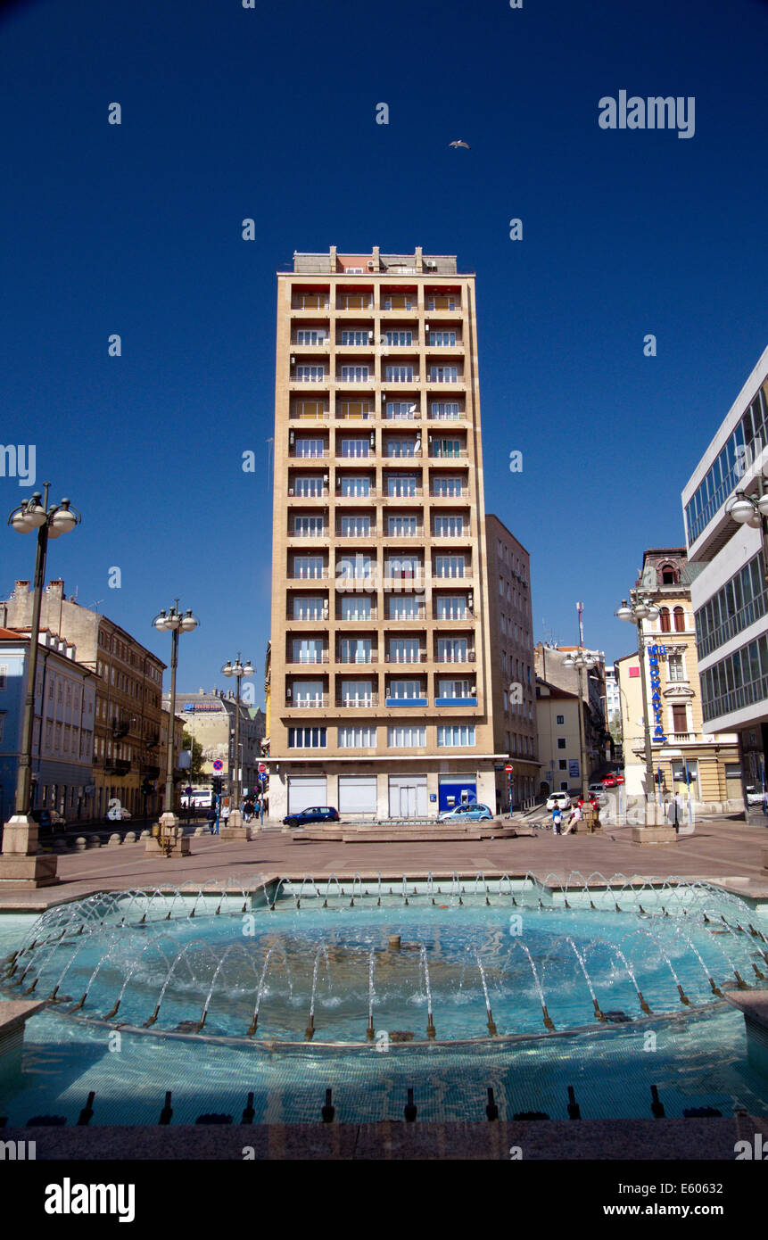 Scysraper in Rijeka down town,Croatia-Lowy's building Stock Photo - Alamy